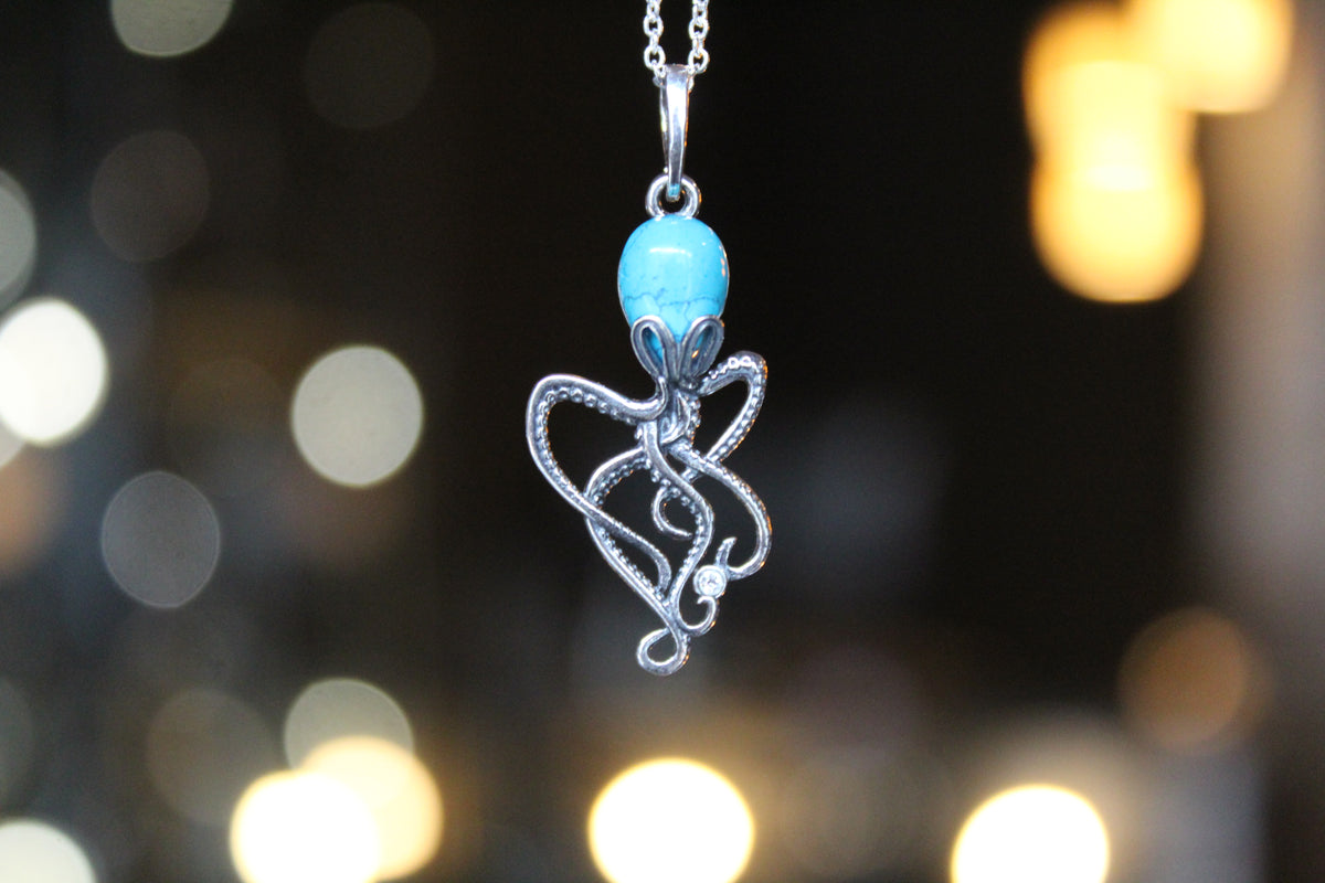 Turquoise Octopus Necklace – Swax Jewellery Barmouth